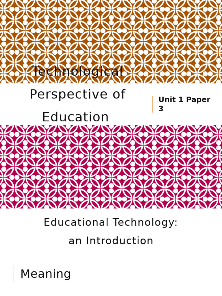 Technological Perspective of Education | PDF | Educational Technology ...