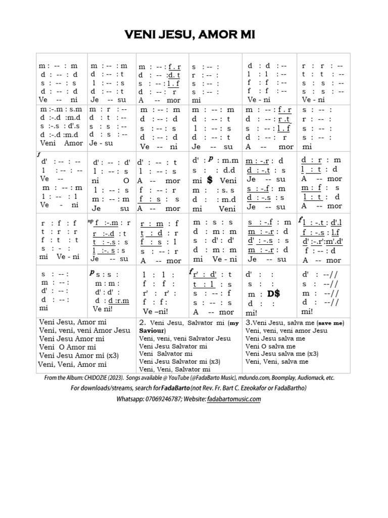 Veni Jesu Amor Mi FadaBarto | PDF