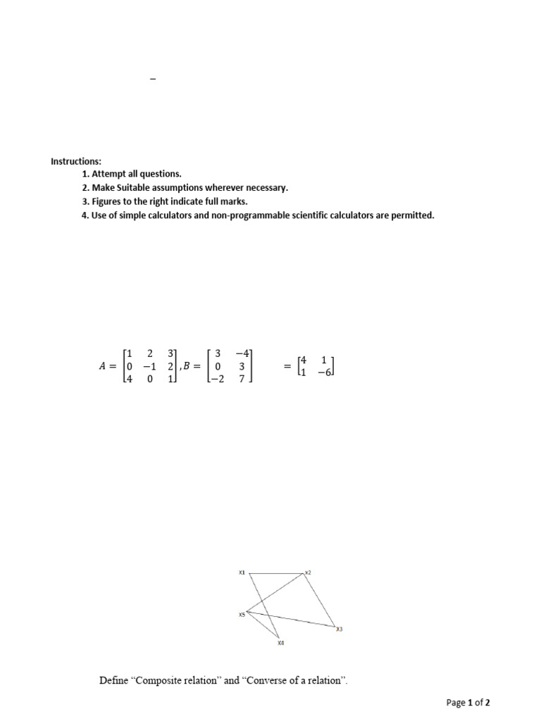 BM - S2023 [619403] [GTURanker.com] | PDF | Matrix (Mathematics) | Mathematical Concepts