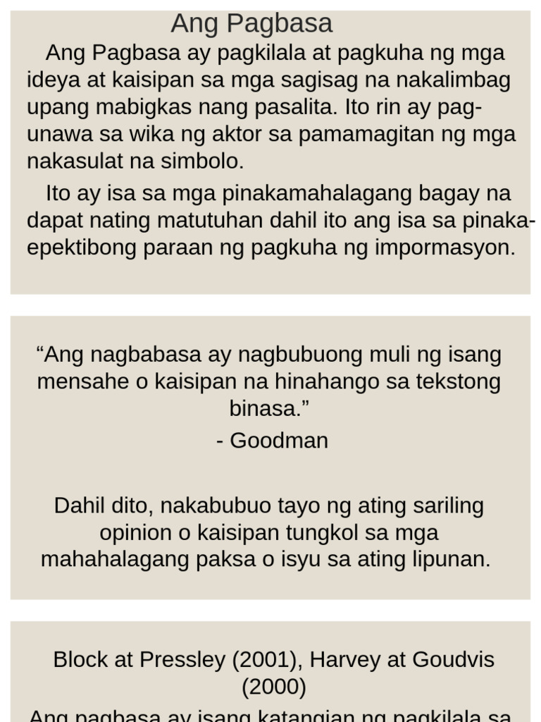 Pagbasa Pagtuturo 1 | PDF