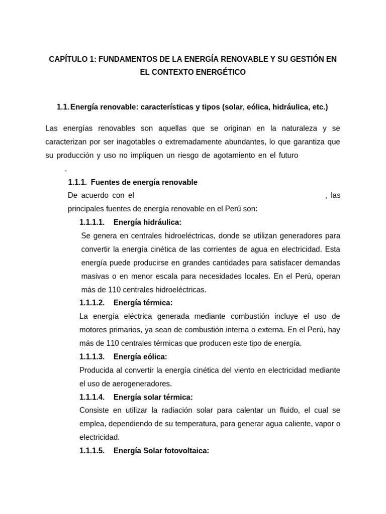 Capítulo 1-Fundamentos de La Energía Renovable y Su Gestión en El ...