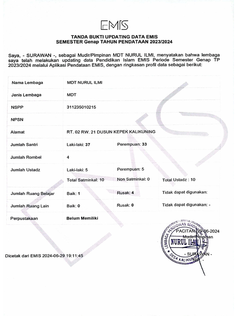BAP EMiS MADIN 2024 | PDF
