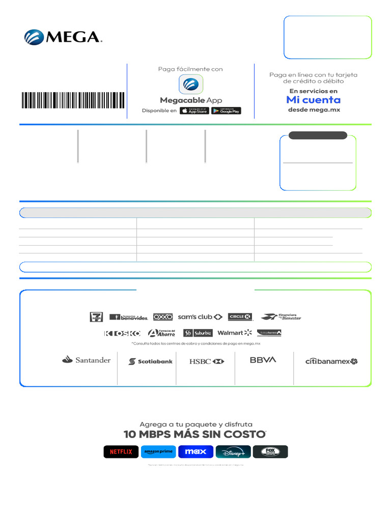 Resumen de Factura Megacable | PDF