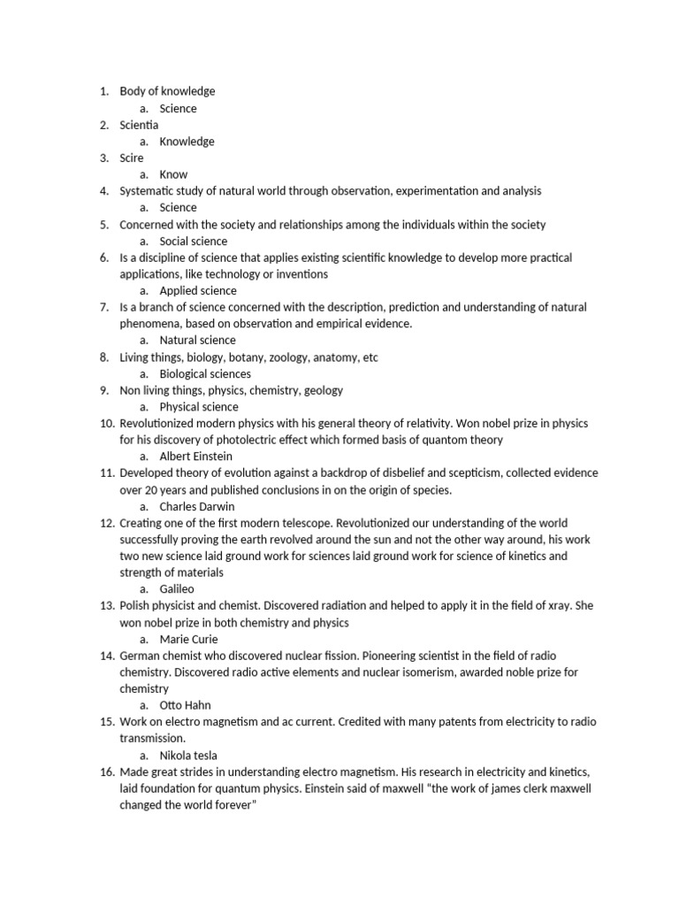 Body of knowledge | PDF | Science | Physics
