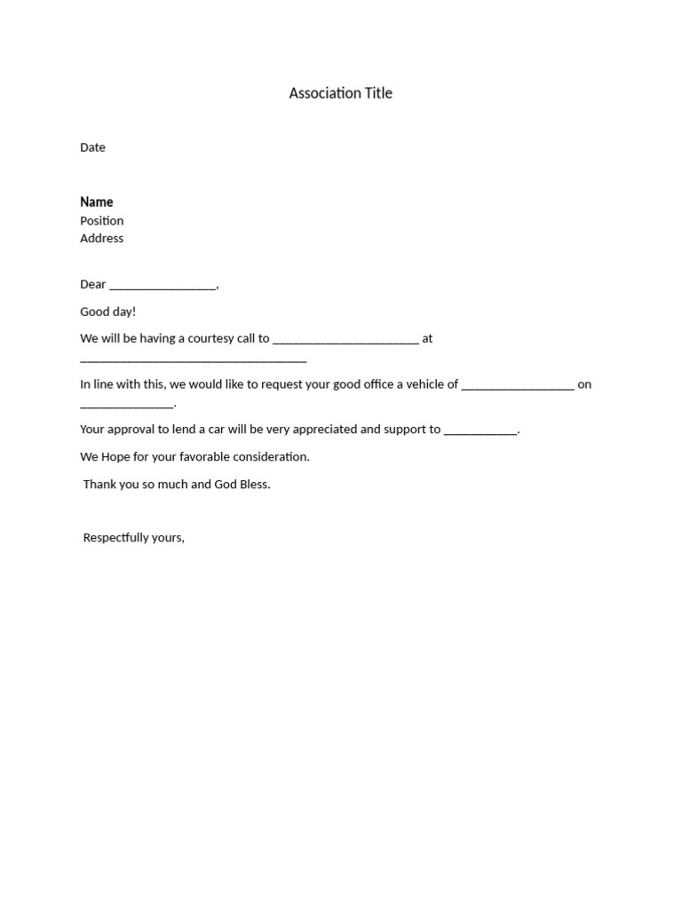 Vehicle Request for Courtesy Call | PDF