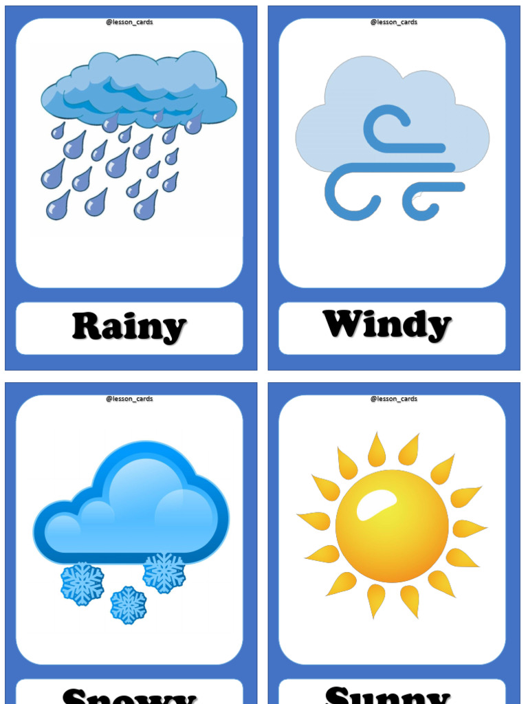 Seasons and Weather Flashcards | PDF
