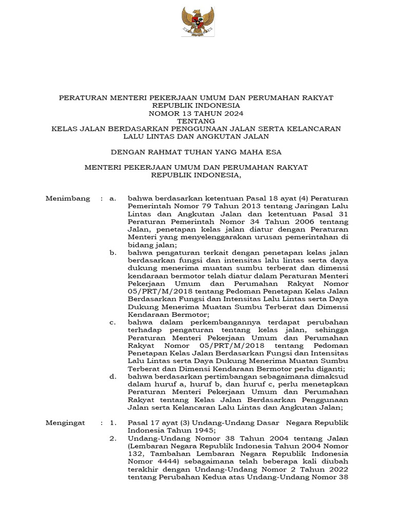 Menteri Pekerjaan Umum Dan Perumahan Rakyat Republik Indonesia | PDF