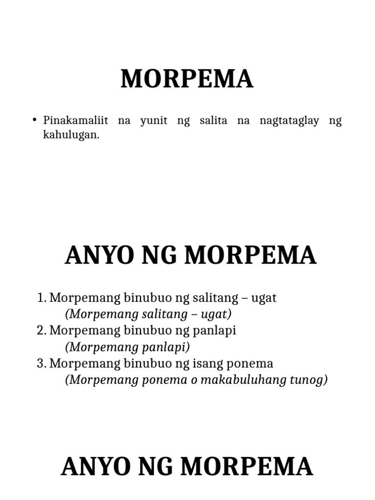 Anyo NG Morpema | PDF