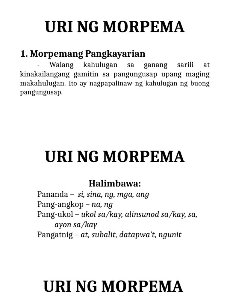 Uri NG Morpema | PDF