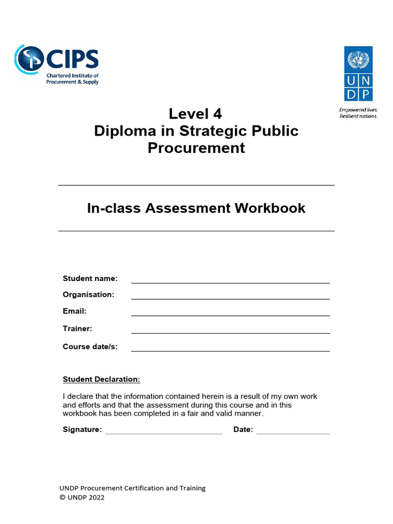 Level 4 - Workbook - July 2022 - Current Version (Form2) PDF | PDF | Procurement | Net Present Value