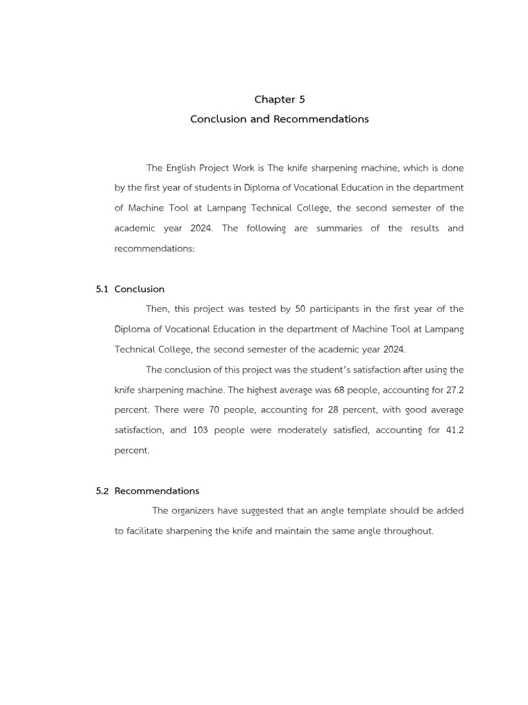 Chapter 5 Conclusion and Recommendations | PDF