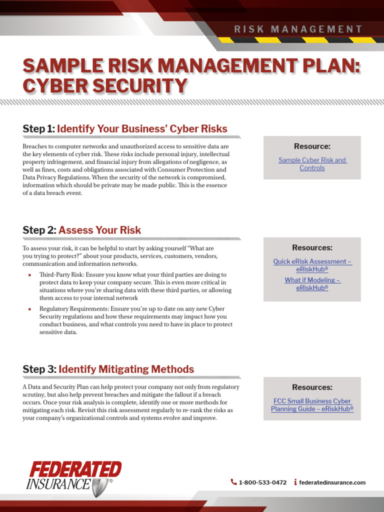 sample_risk_management_plan_-cyber_securityf70-711_1a | PDF | Computer Security | Security