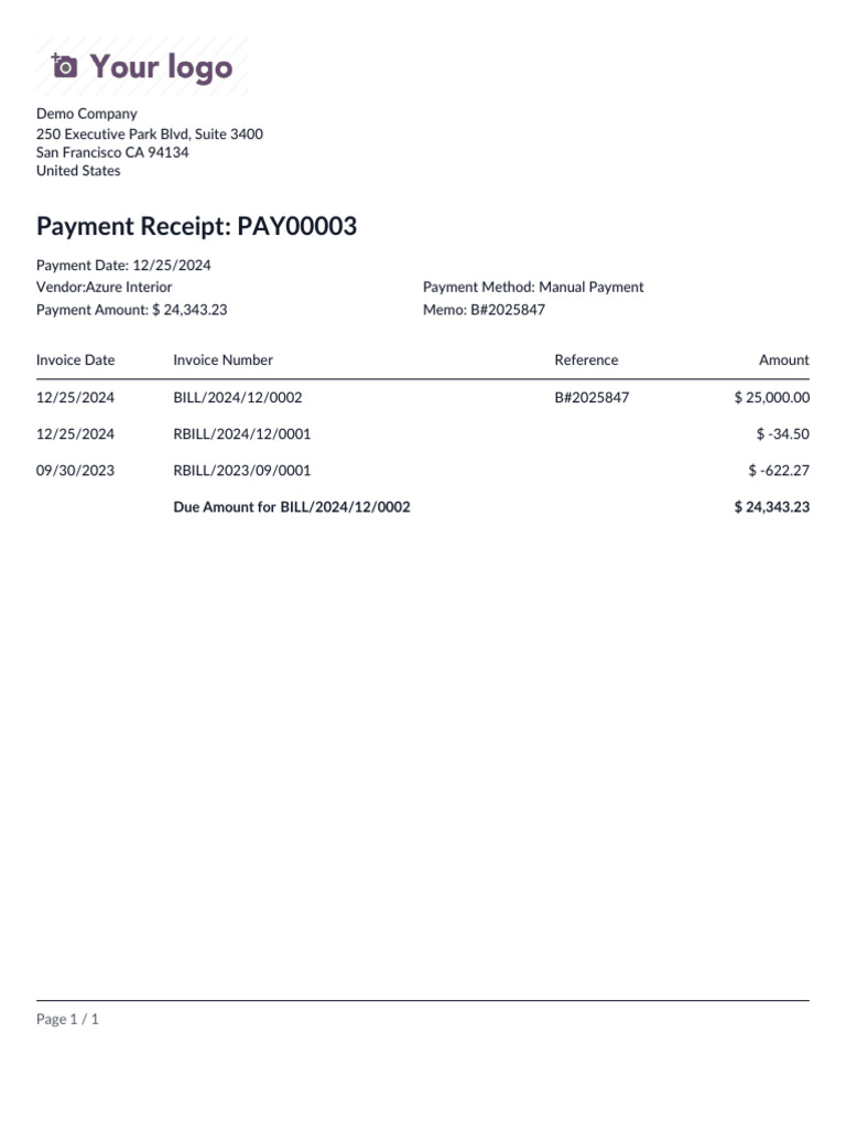Payment Receipt | PDF