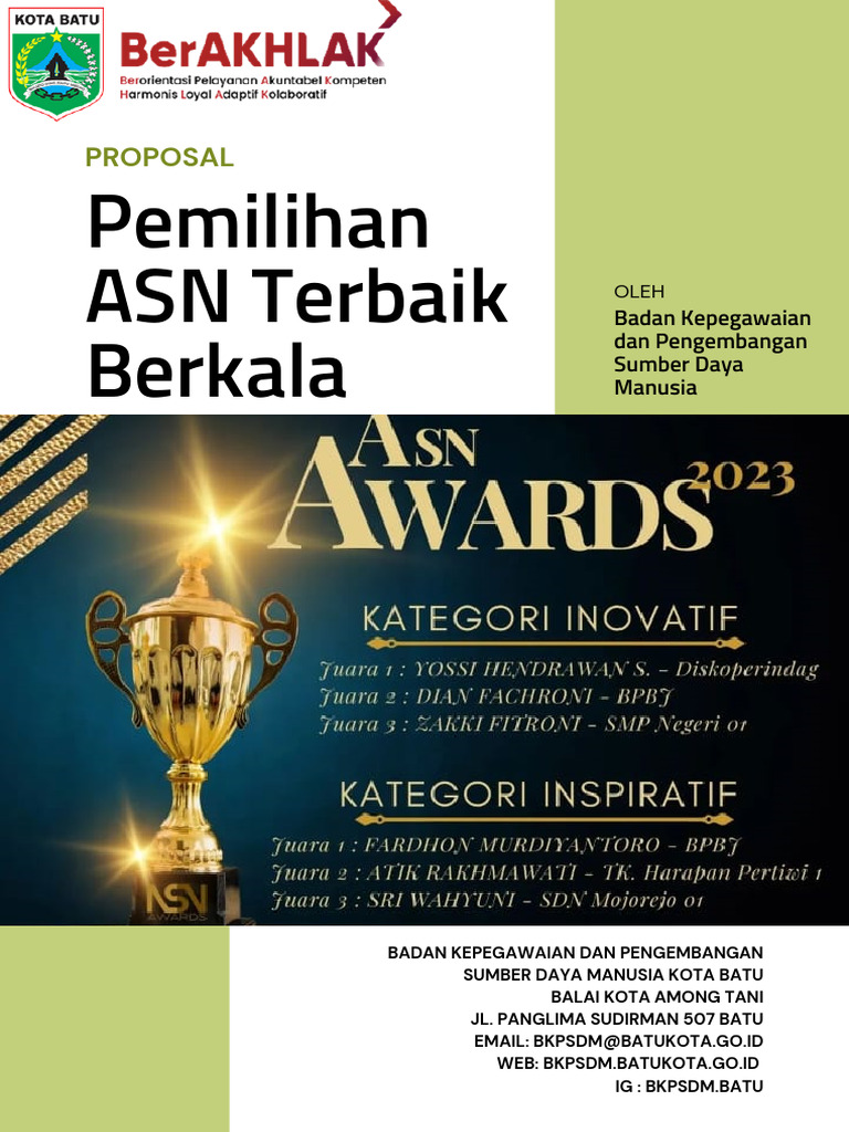 Proposal Penilaian ASN Terbaik Periodik | PDF