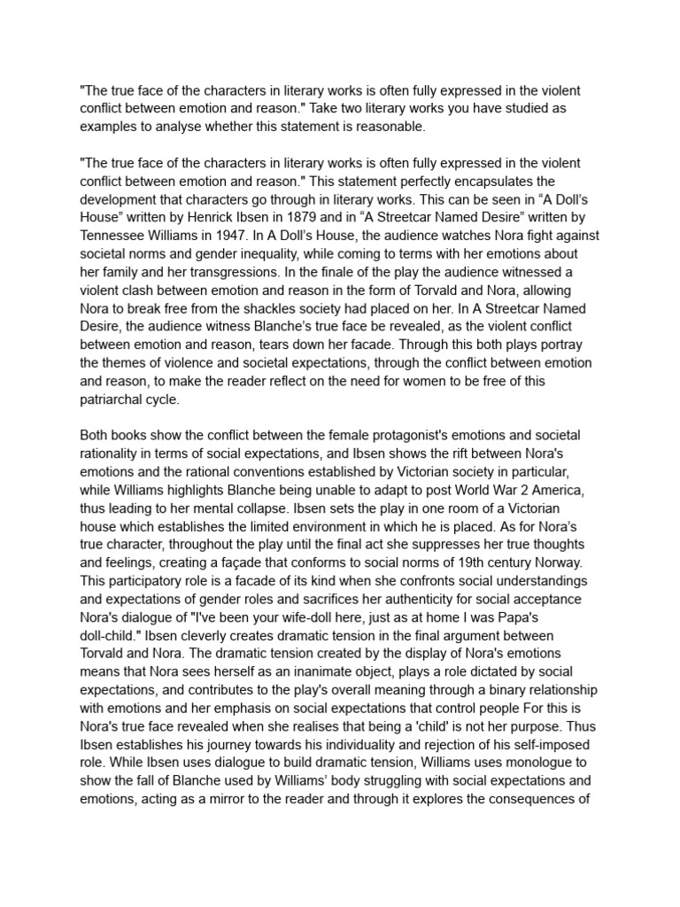 English Paper 2 Practice | PDF | A Doll's House