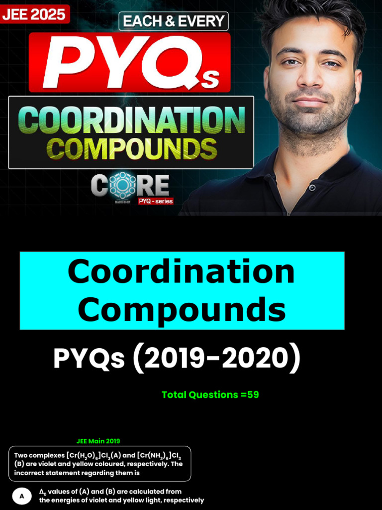 Coordination Compounds JEE PYQs | PDF | Coordination Complex | Ligand