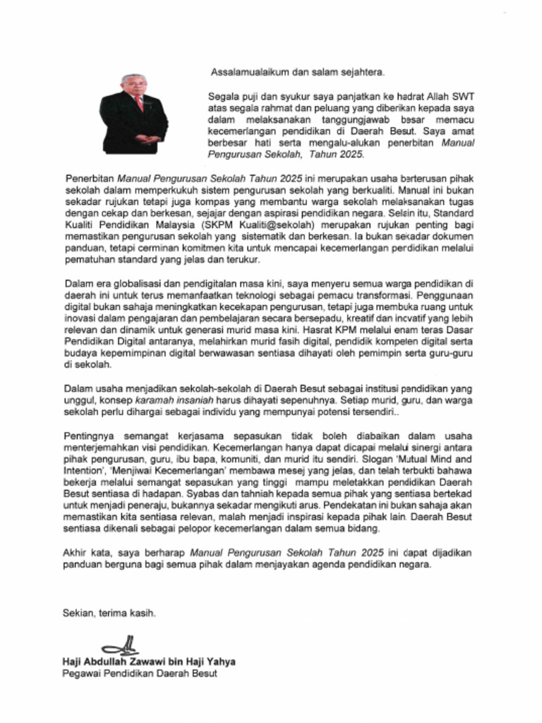 Kata Aluan Untuk Buku Pengurusan Sekolah | PDF