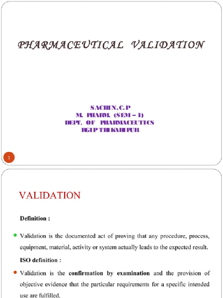 Pharmaceutical Validation | PDF