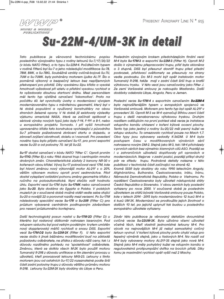 Su-22M-4/UM-3K in Detail | PDF