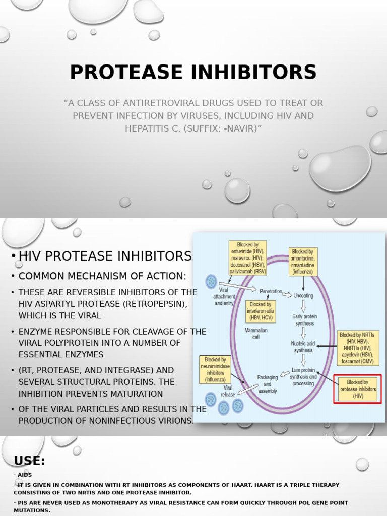 PROTEASE INHIBITORS imp points | PDF | Management Of Hiv/Aids | Enzyme ...