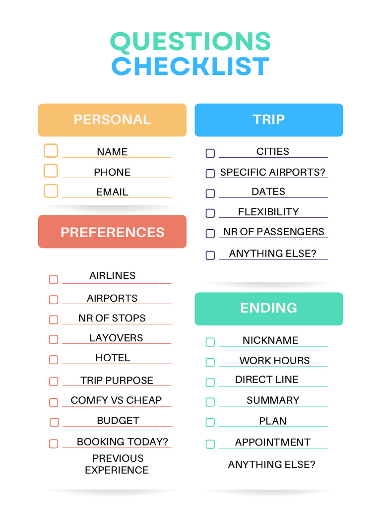 First Call Questions Checklist | PDF