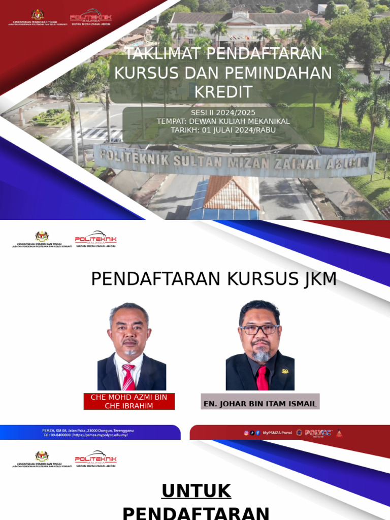 Pendaftaran Kursus JKM PSMZA | PDF