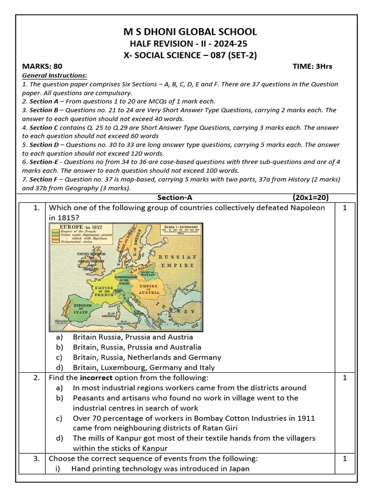SS - Half Revision - Ii - X - Set-2 | PDF | Democracy | Political ...