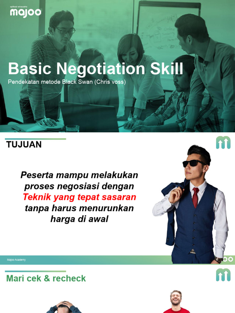 Basic Negotiation Skill (Pendekatan Teknik Black Swan) | PDF