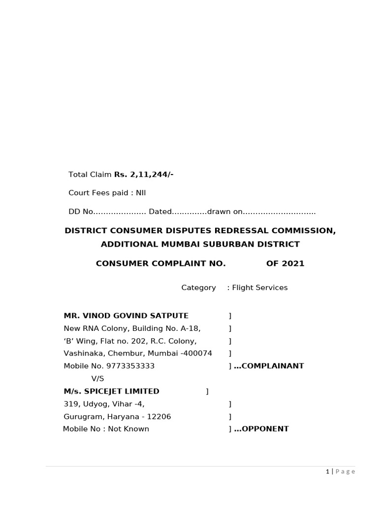 Complaint | PDF | Complaint | Justice