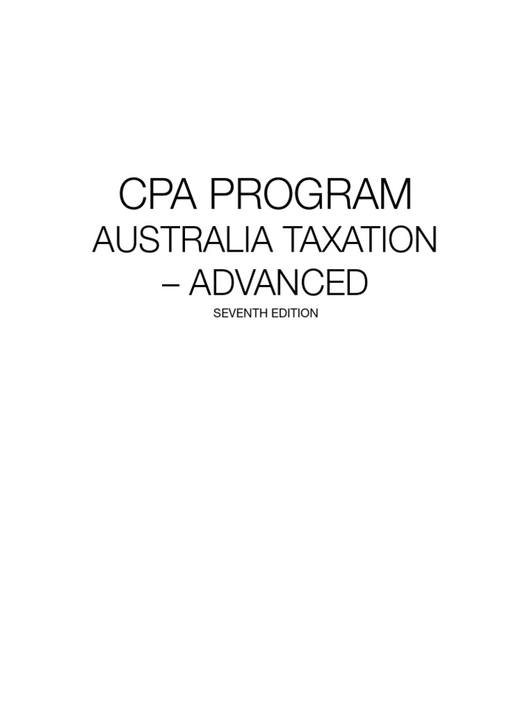 Aust Tax Advanced Study Guide - 7th Edition 2022 Semester 1 | PDF ...