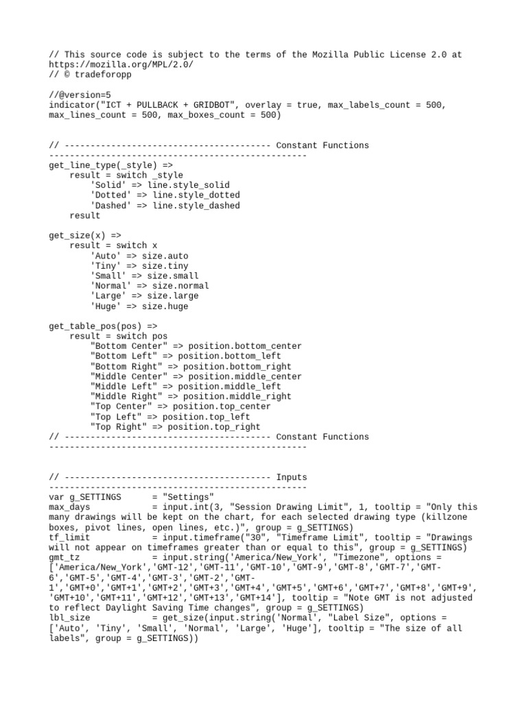 Ict + Pullback + Gridbot | PDF | Parameter (Computer Programming) | Computer Programming