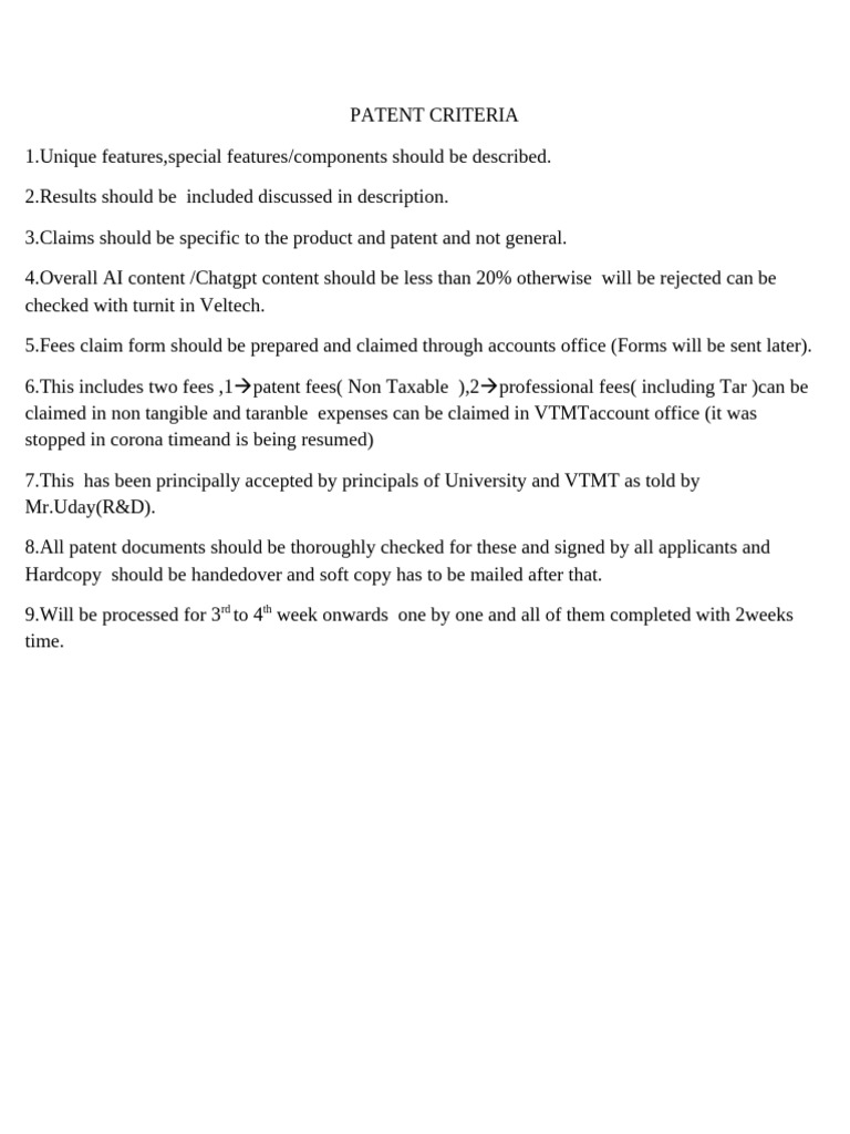 PATENT CRITERIA | PDF