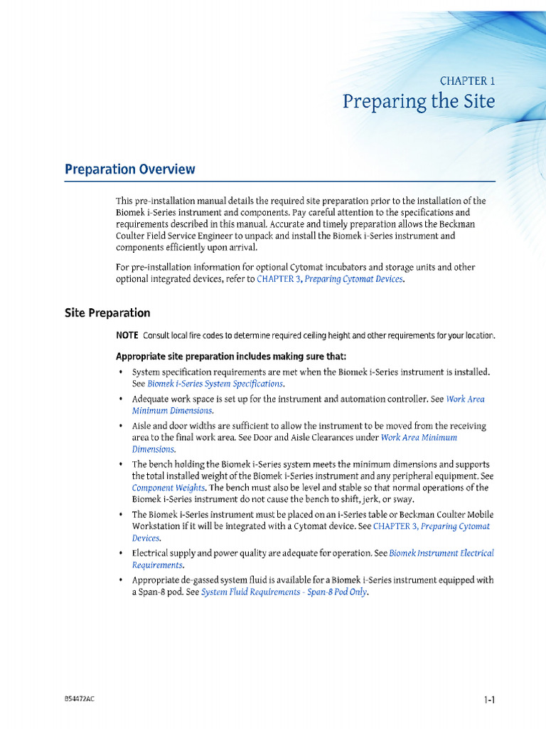 BIOMEK I5 PREINSTALLATION | PDF
