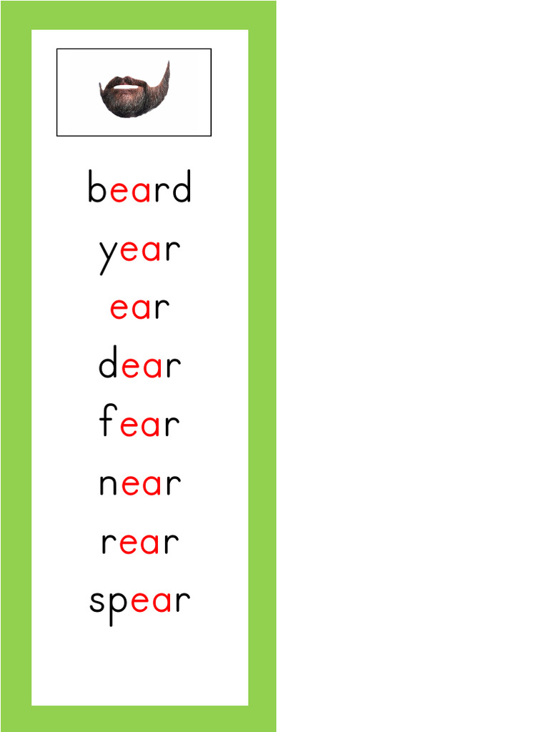 Montessori AZ Green Word List | PDF