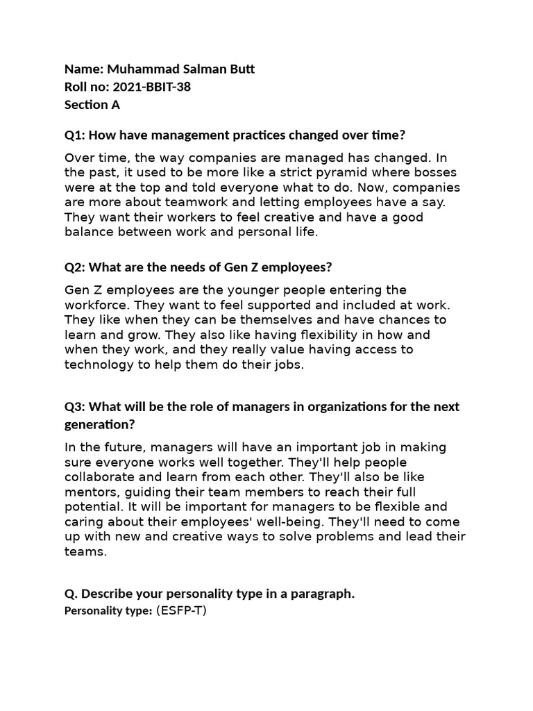 OB Assignment (2021 BBIT 38) | PDF