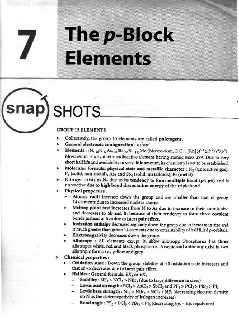 Class 12th P Block | PDF