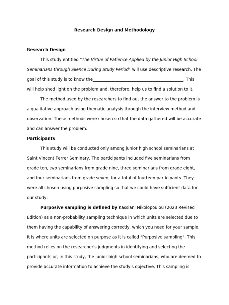 Suggested Research Design and Method | PDF | Scientific Method ...