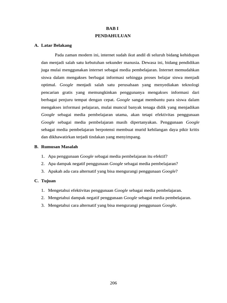 Makalah Dampak Negatif Penggunaan Google Sebagai Media Pembelajaran | PDF