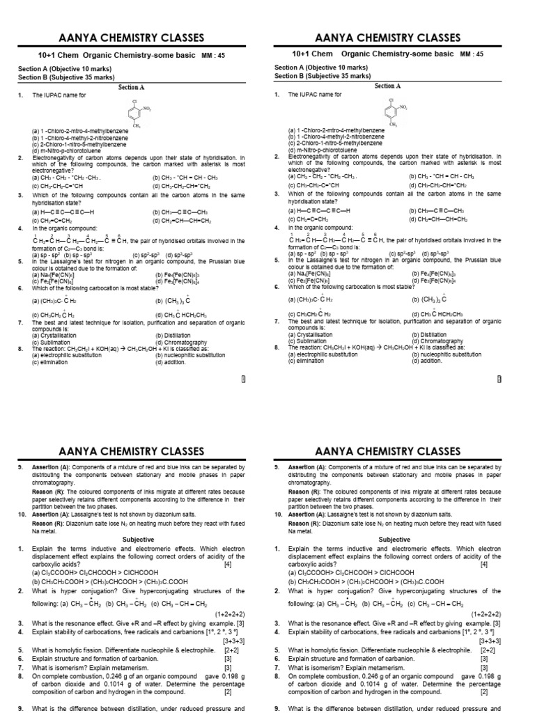Organic Chemistry Basics Exam Guide | PDF | Nitrogen | Carboxylic Acid