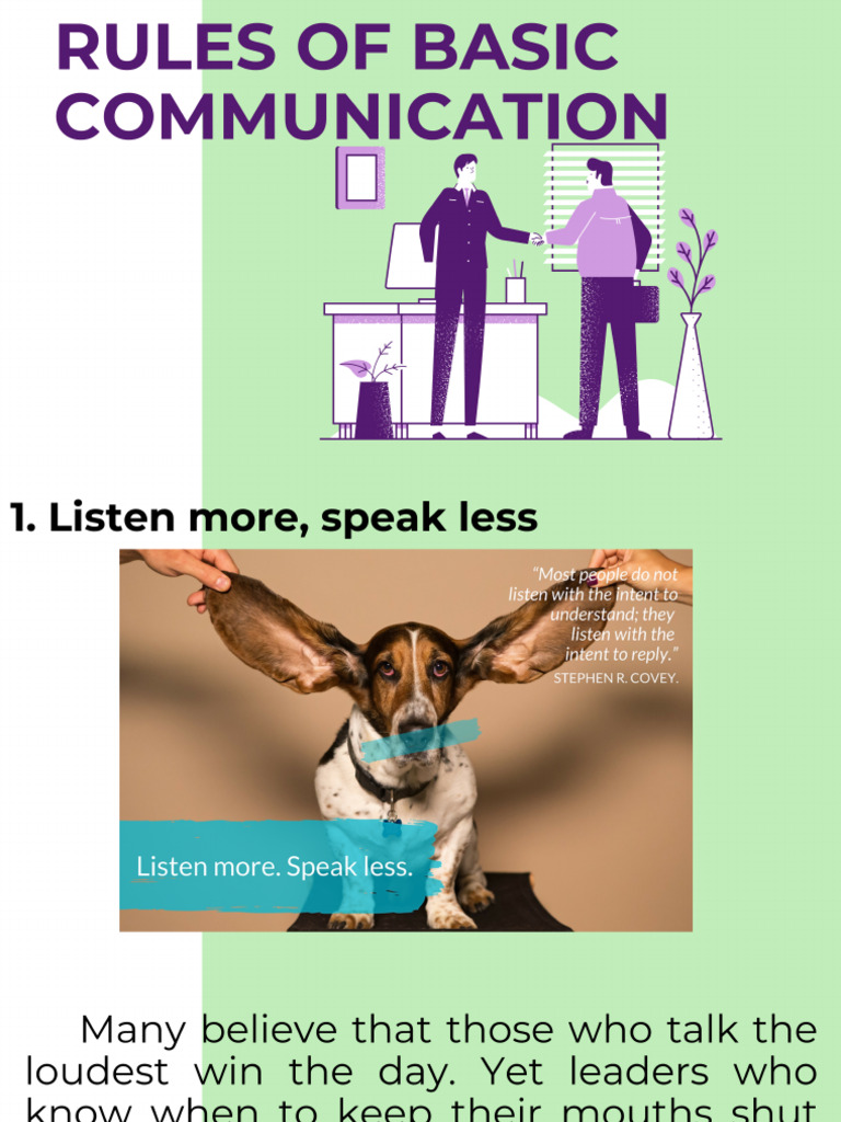 Rules of Basic Communication | PDF