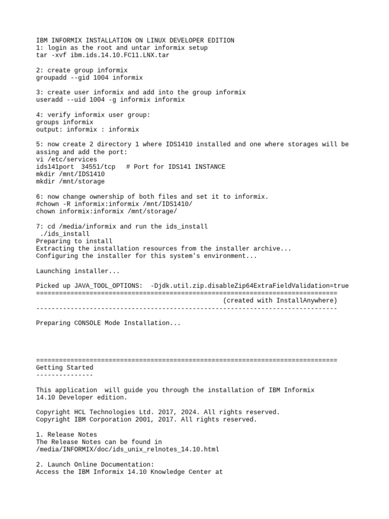 Informix Installation Developer Edition | PDF | Databases | License