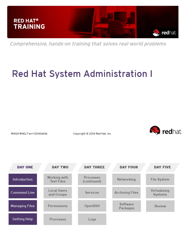 RHEL7 RH124 - Red Hat System Administration I - Slides | PDF | Secure Shell | Command Line Interface