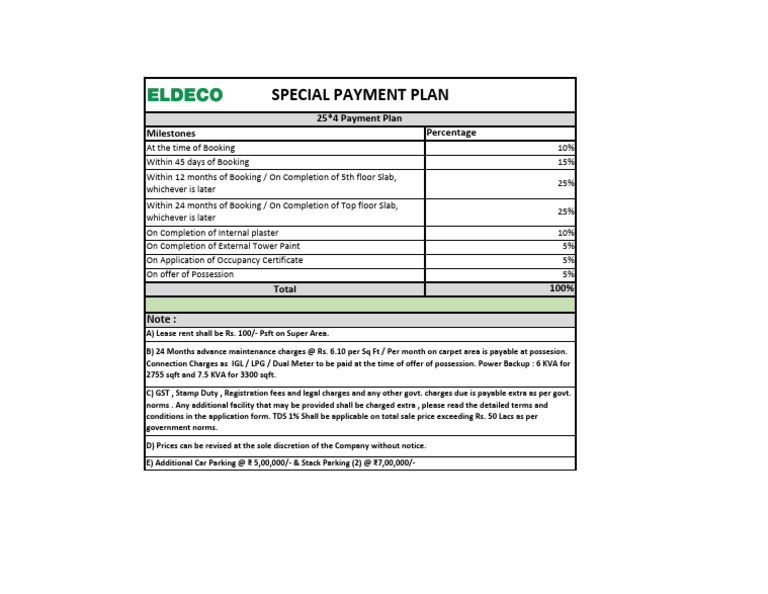 ELVB (Special Payment Plan) | PDF
