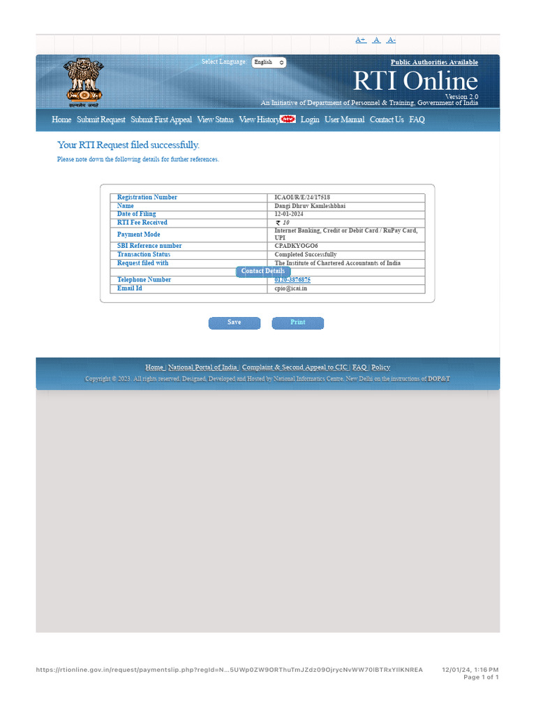 RTI Online - Online RTI Information System | PDF | Service Industries ...