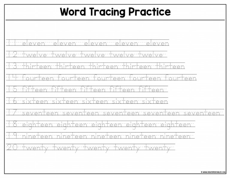 Word Tracing Practice 7BA7 5A97 9C8E | PDF