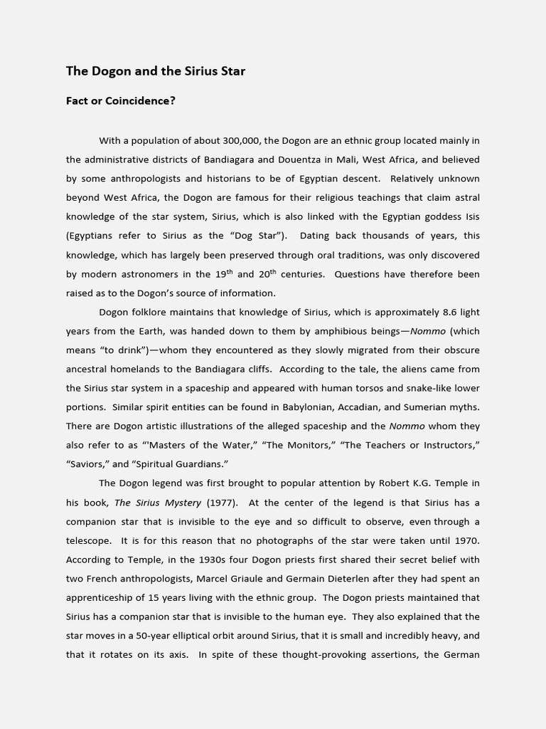 Dogon Star | PDF | Physical Sciences | Astronomy