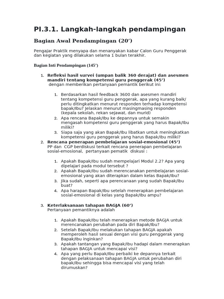 Langkah Pendampingan Individu Ke 3 | PDF