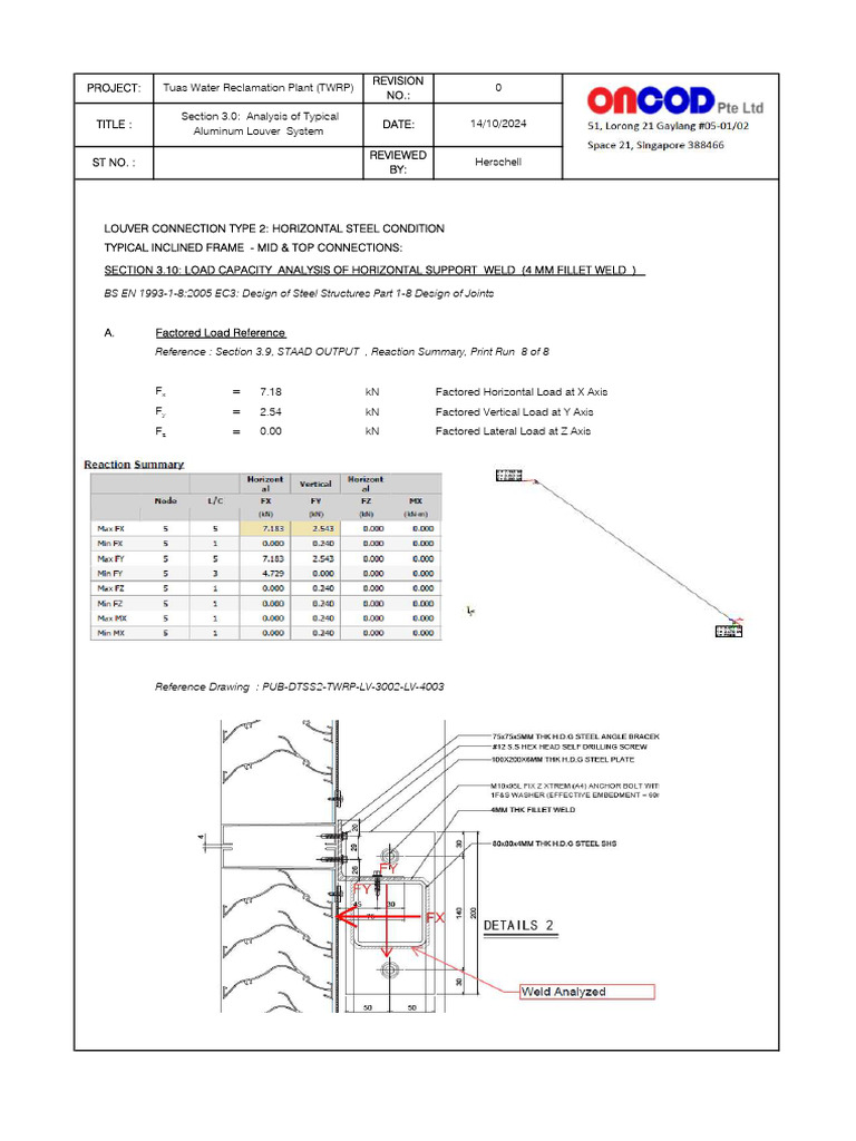 Horizontal Steel Louver Connection Analysis | PDF | Welding | Construction