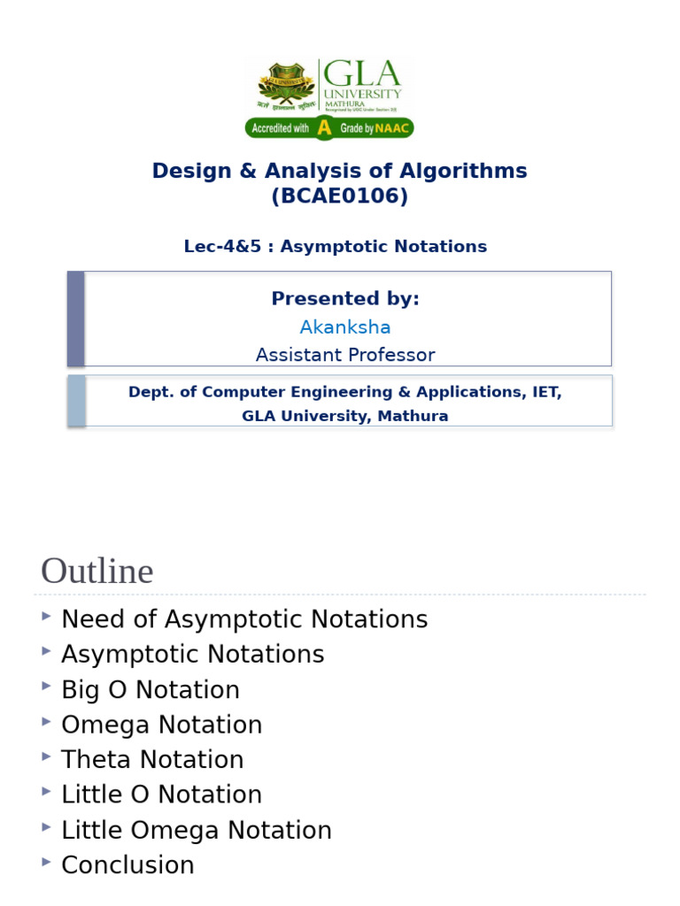 Lec-4&5 Asymptotic Notations | PDF | Mathematics | Mathematical Analysis
