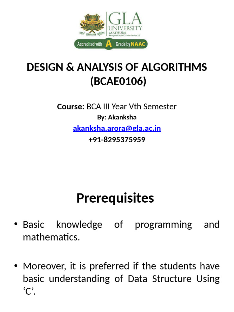 Lec-1 Course Description | PDF | Algorithms | Time Complexity